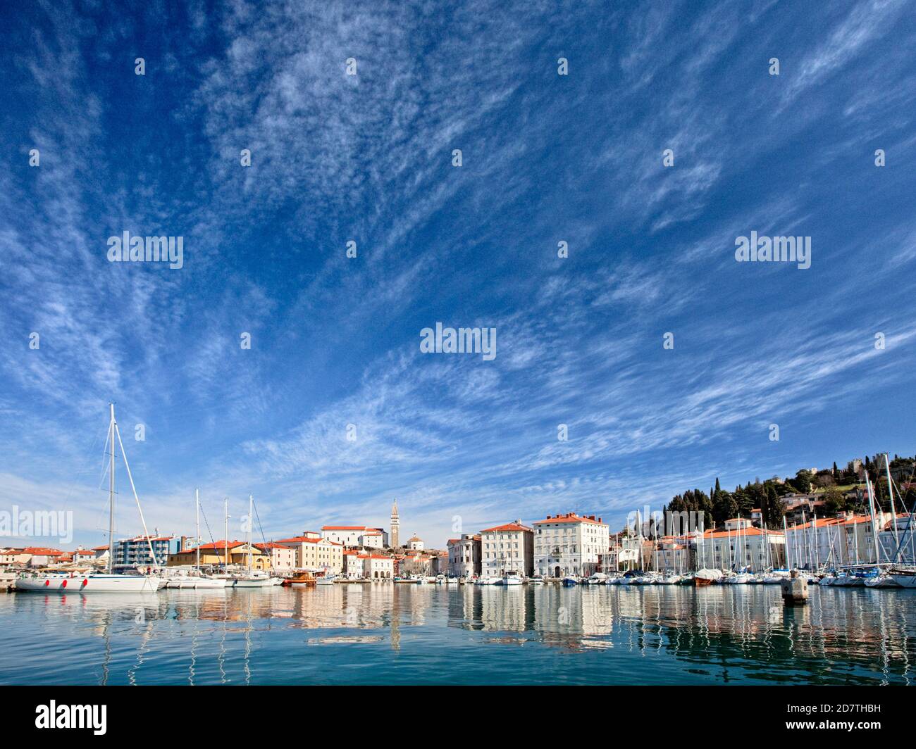 Piran harbour, Piran, Primorska, Adriatic Coast, Slovenia Stock Photo ...