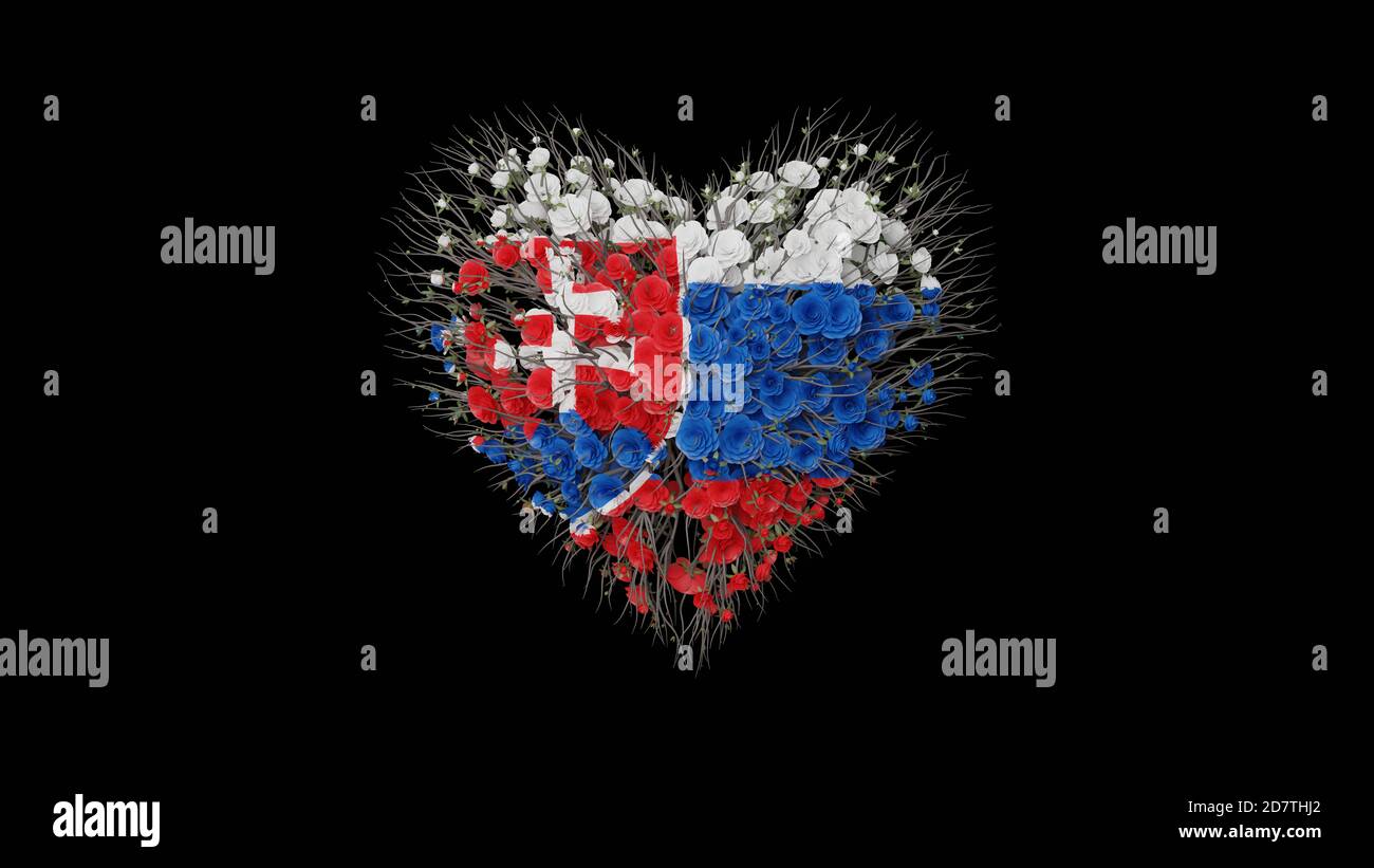 Slovakia. National Day. 1 January. Heart shape made out of flowers on ...