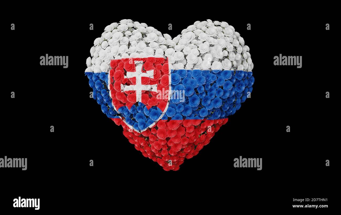 Slovakia. National Day. 1 January. Heart shape made out of flowers on ...