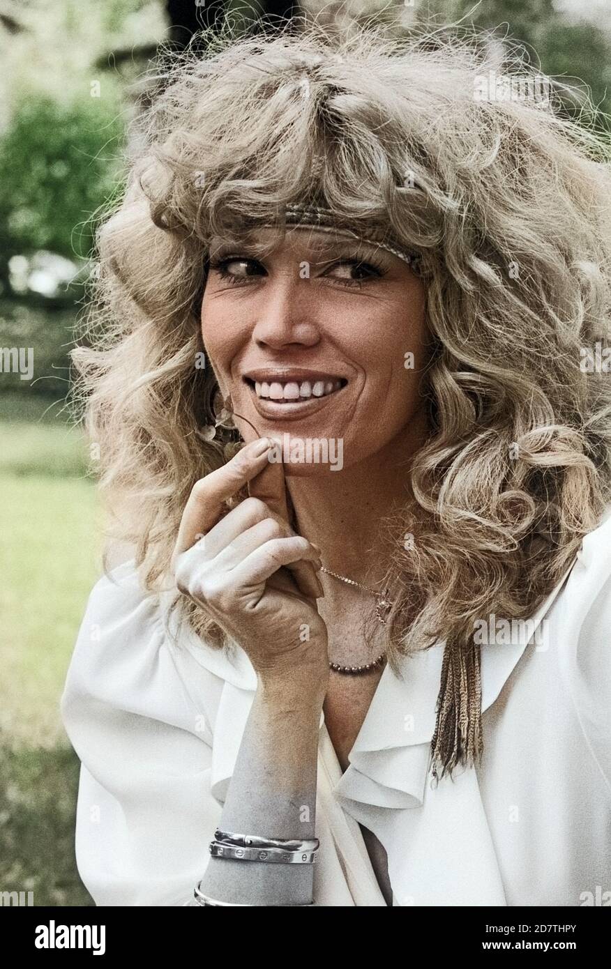 Amanda Lear, Sängerin, Malerin und Schauspielerin, bei einem ...