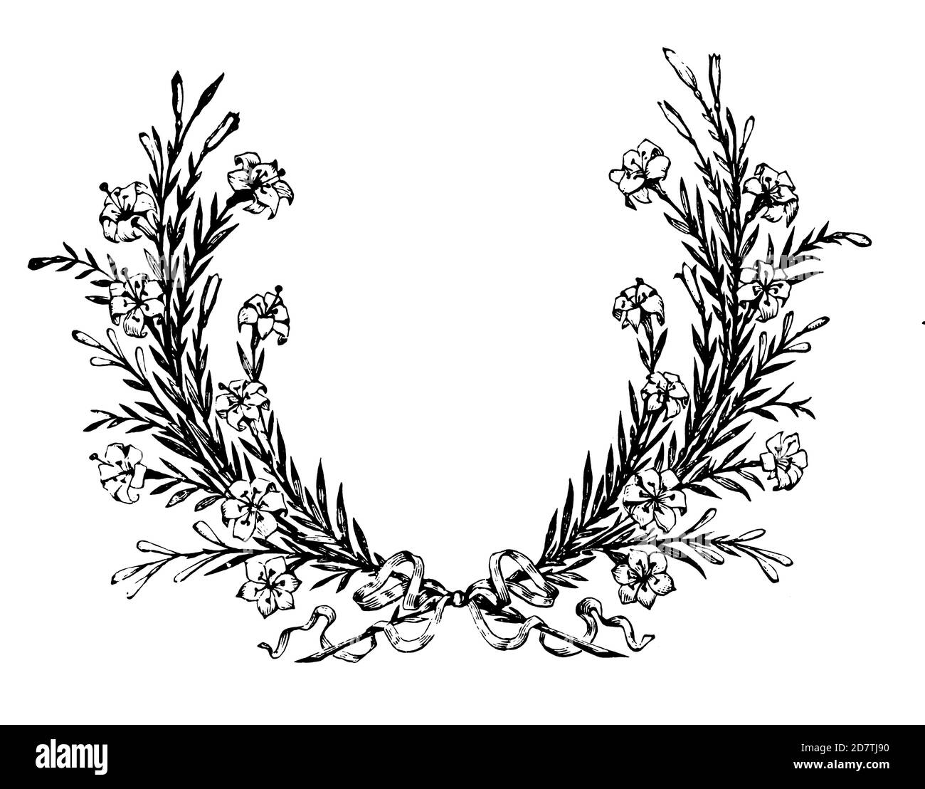 19th-century engraving of a frame (isolated on white). Published in ...
