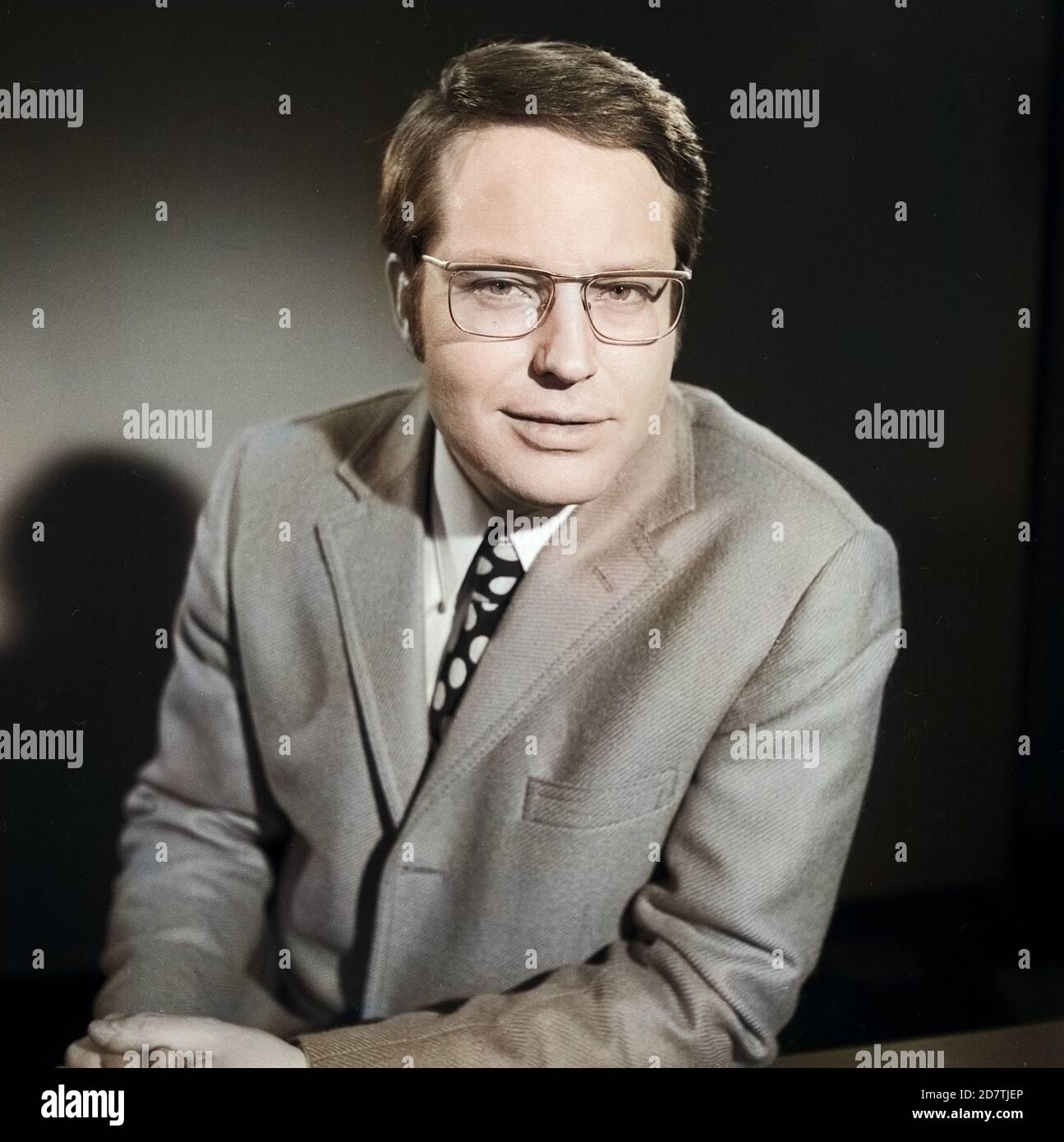 Gert Timmermann, Moderator beim NDR in Hamburg, Deutschland um 1975 ...