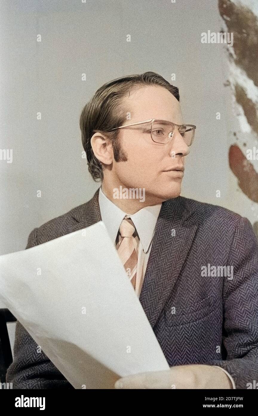 Gert Timmermann, Moderator beim NDR in Hamburg, Deutschland um 1975 ...