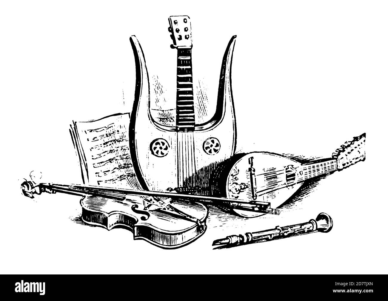 Western Musical Instruments Drawings