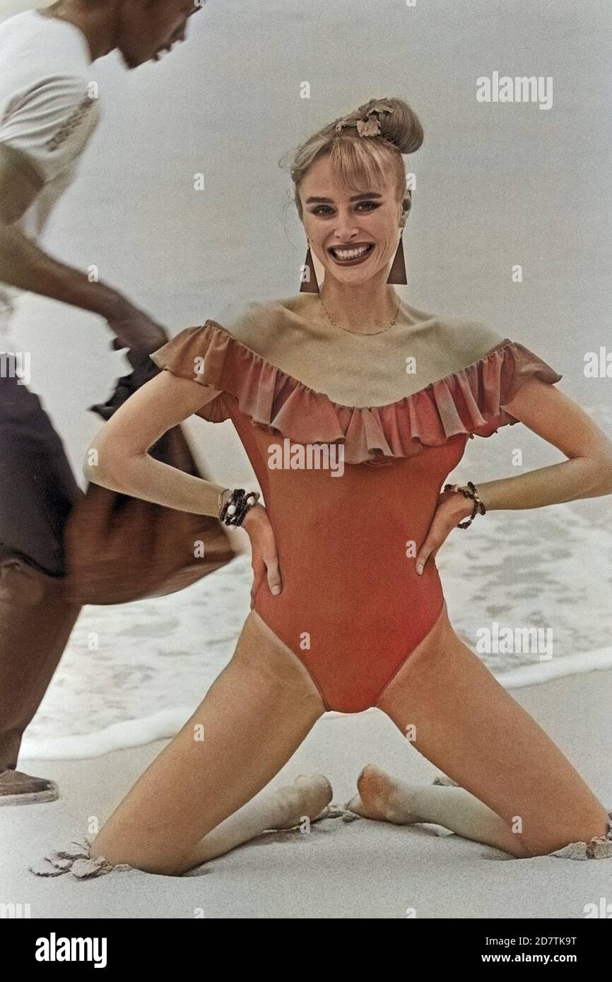 Zanna Sitzmann, österreichisches Model, bei einem Fotoshooting, Deutschland um 1985. Austrian ...