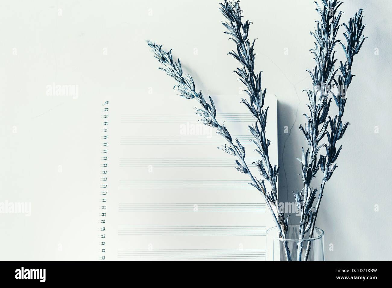 Music sheet and silver twigs, vintage composition Stock Photo - Alamy