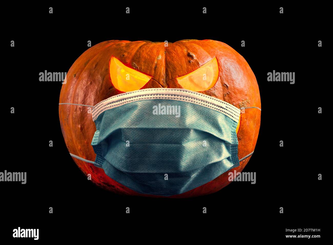 Corona Halloween Pumpkin isolated Pumpkins wearing face masks . Covid ...