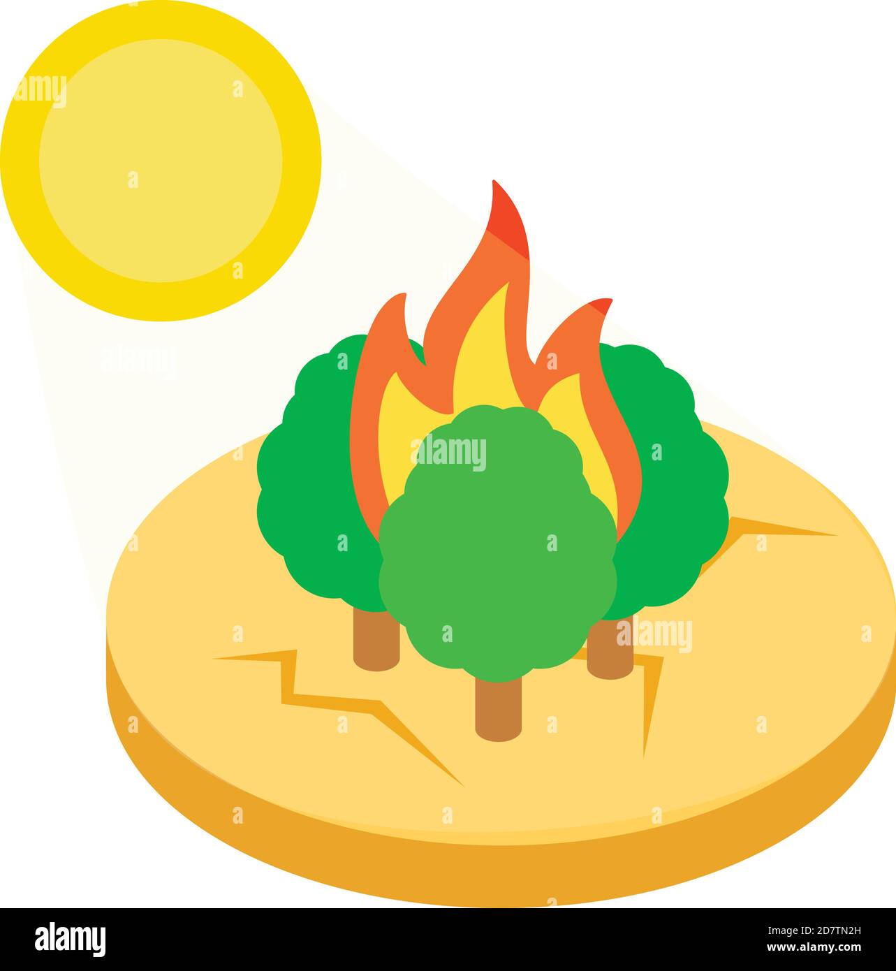 Forest fire icon. Isometric illustration of forest fire vector icon for ...