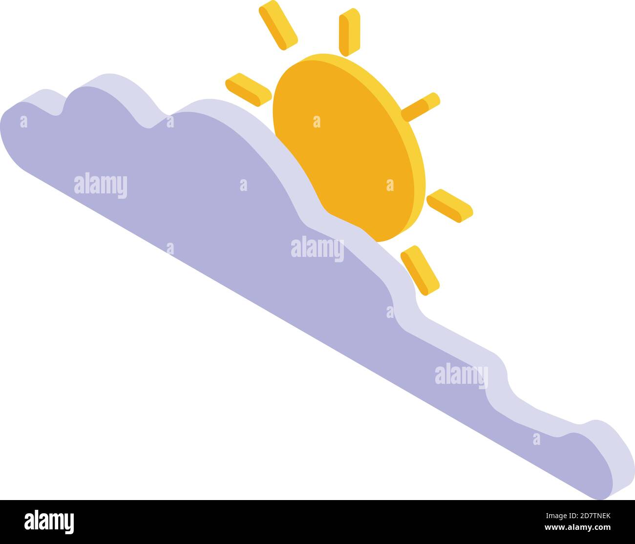 Sun cloud icon. Isometric of sun cloud vector icon for web design ...