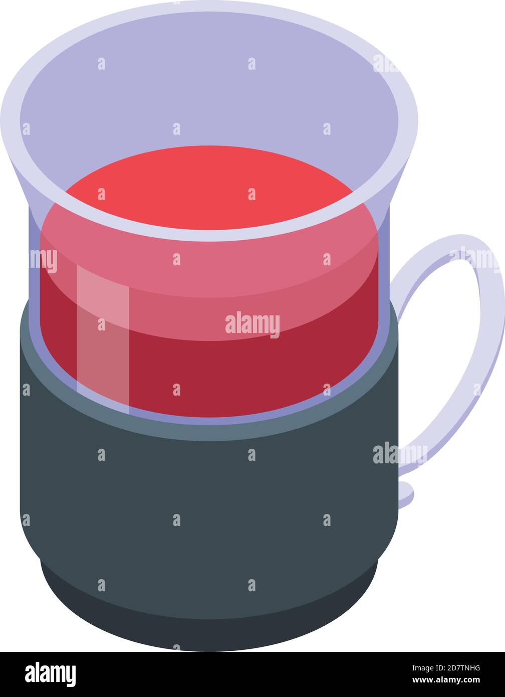 Red tea cup icon. Isometric of red tea cup vector icon for web design ...