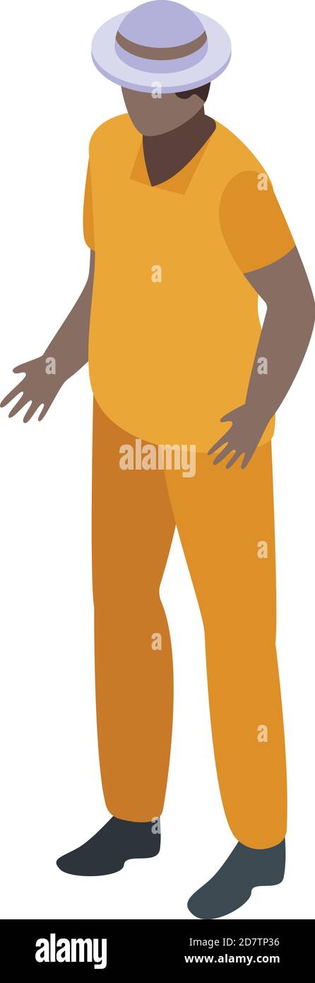 African man character icon. Isometric of african man character vector ...