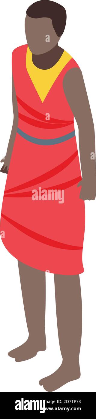African ethnic people icon. Isometric of african ethnic people vector ...