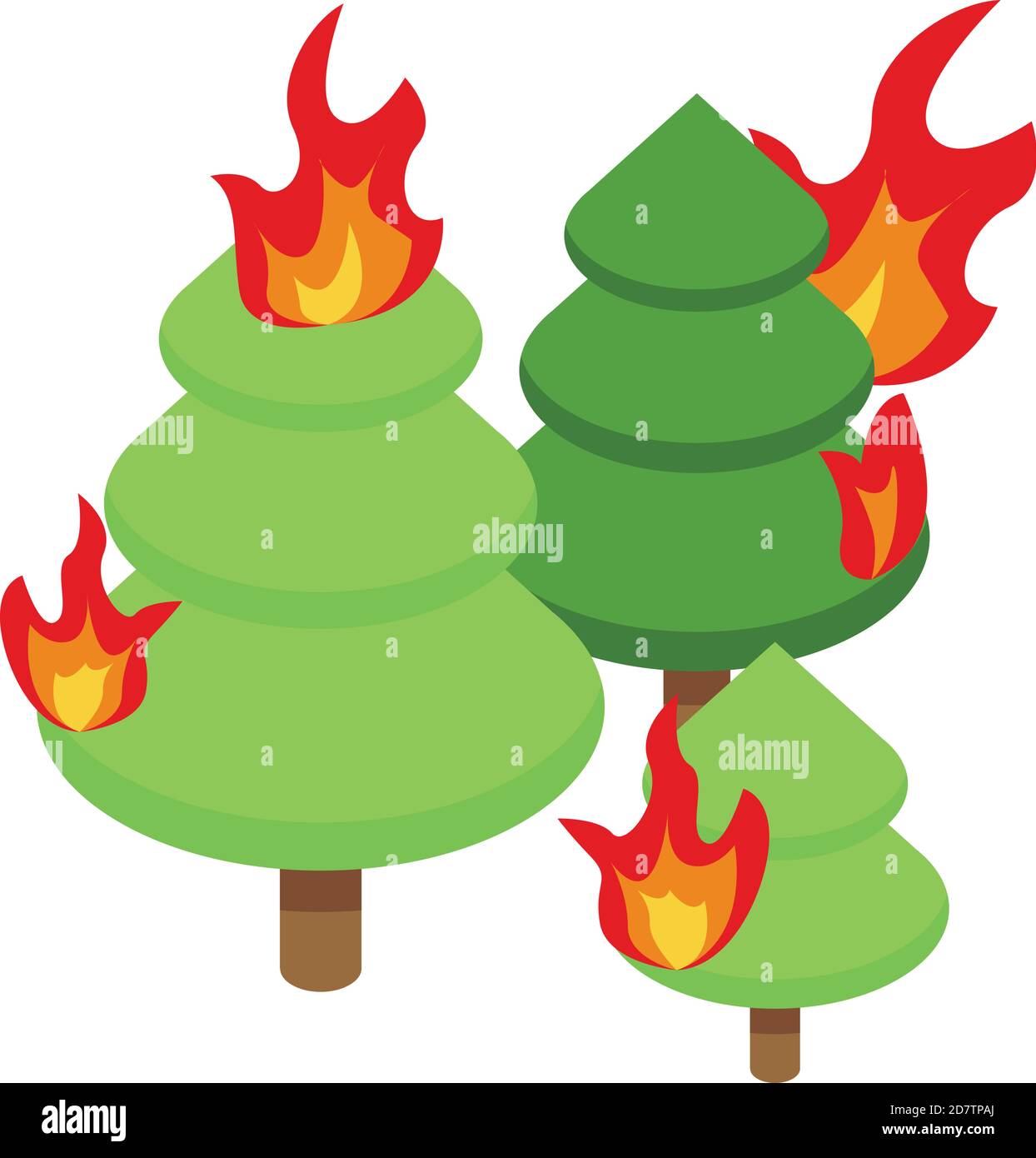 Forest in fire icon. Isometric of forest in fire vector icon for web ...