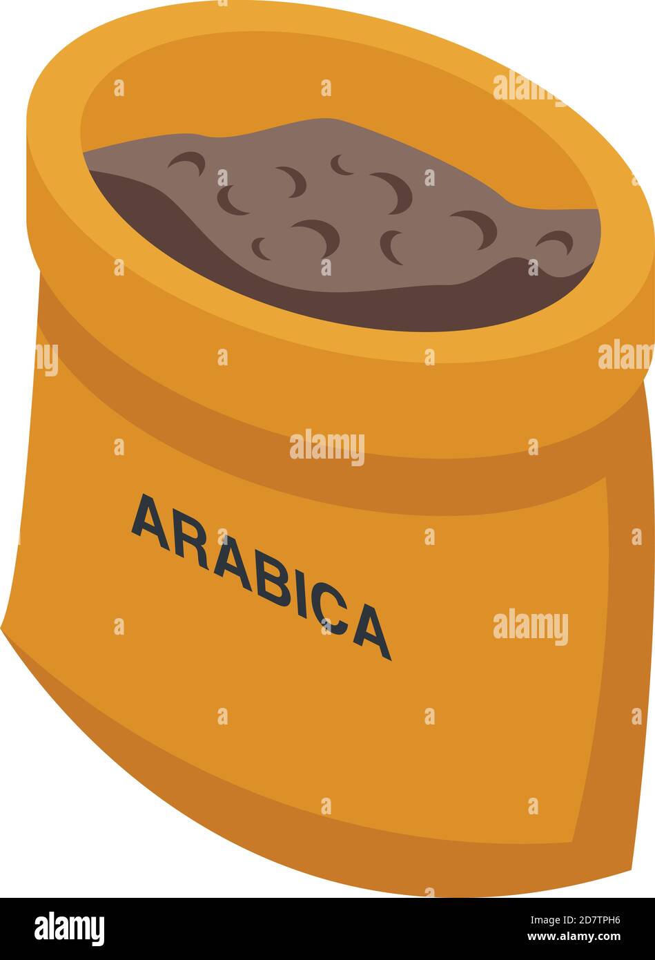Coffee arabica sack icon. Isometric of coffee arabica sack vector icon ...