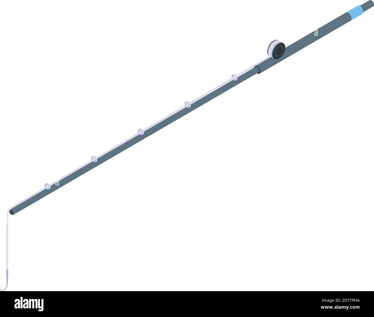 Fishing rod icon. Isometric of fishing rod vector icon for web design ...