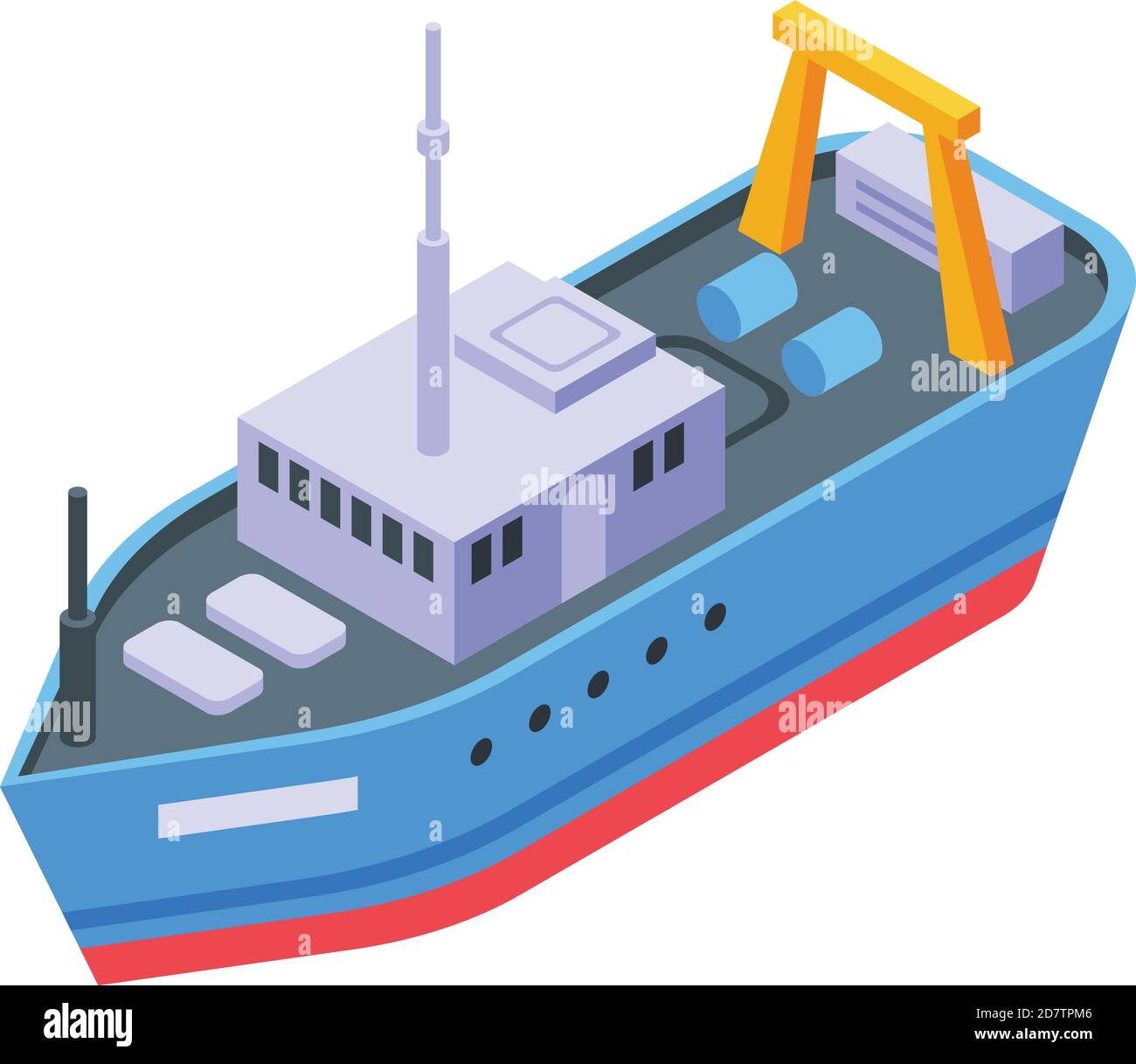 Marine fishing ship icon. Isometric of marine fishing ship vector icon ...