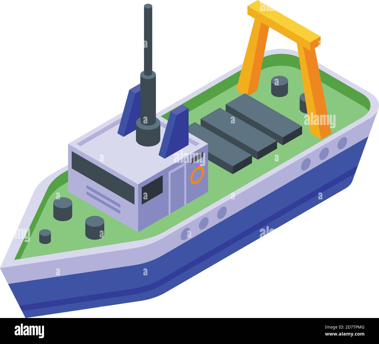 Commercial fishing ship icon. Isometric of commercial fishing ship ...