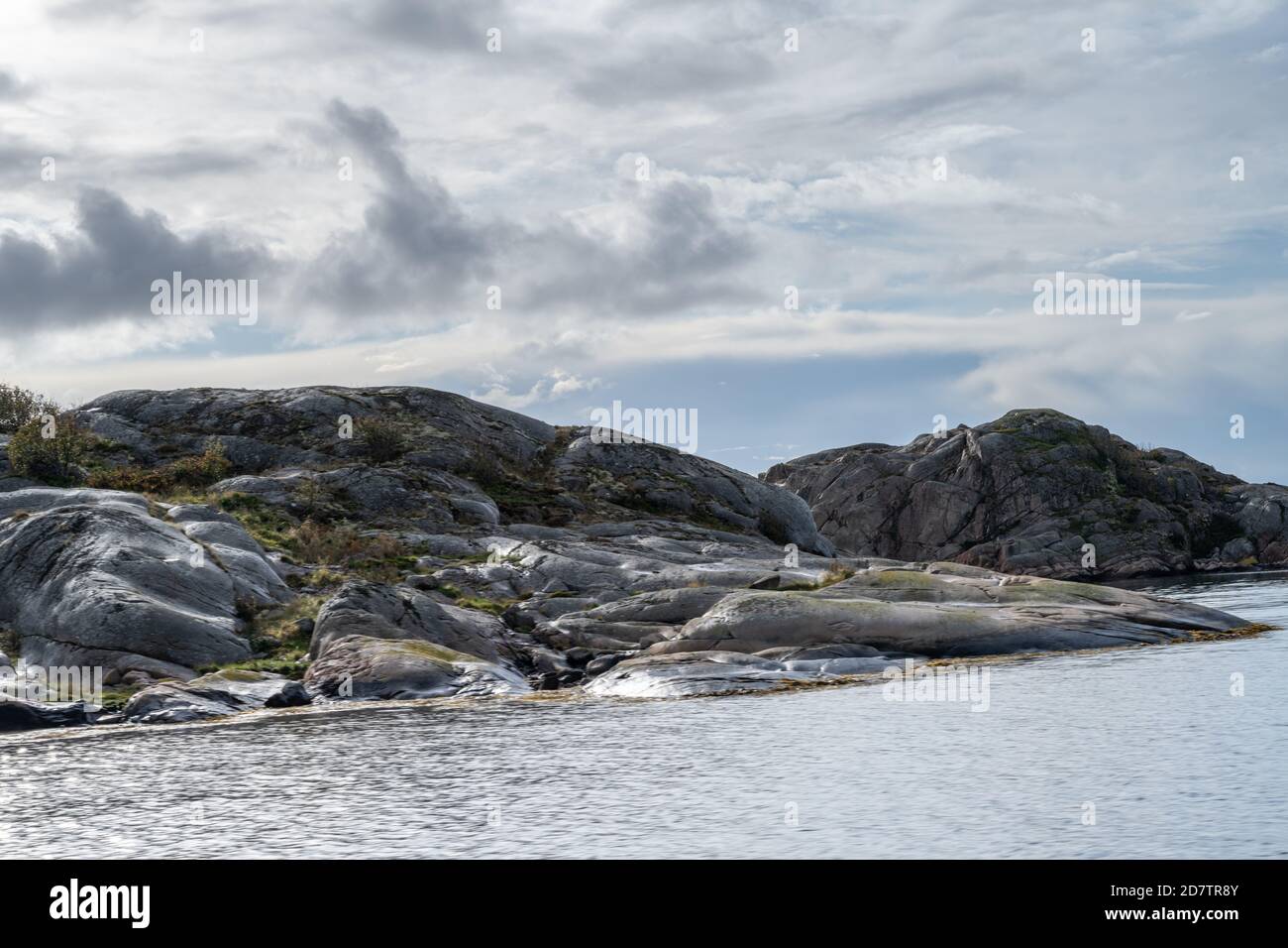 Backlit photo of a sunset from the Weather Island archipelago the ...