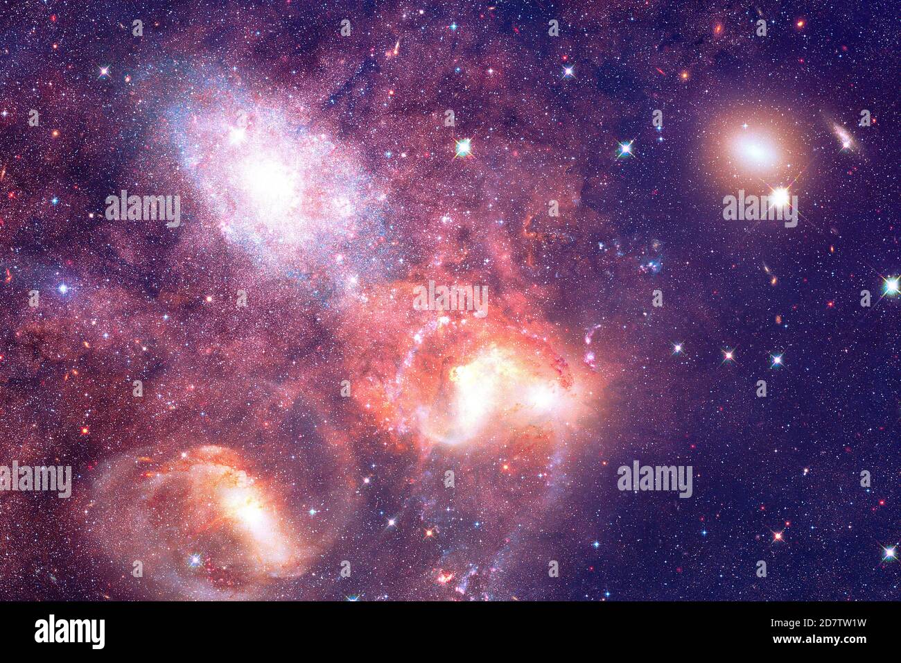 Endless universe with stars and galaxies in outer space. Cosmos art ...