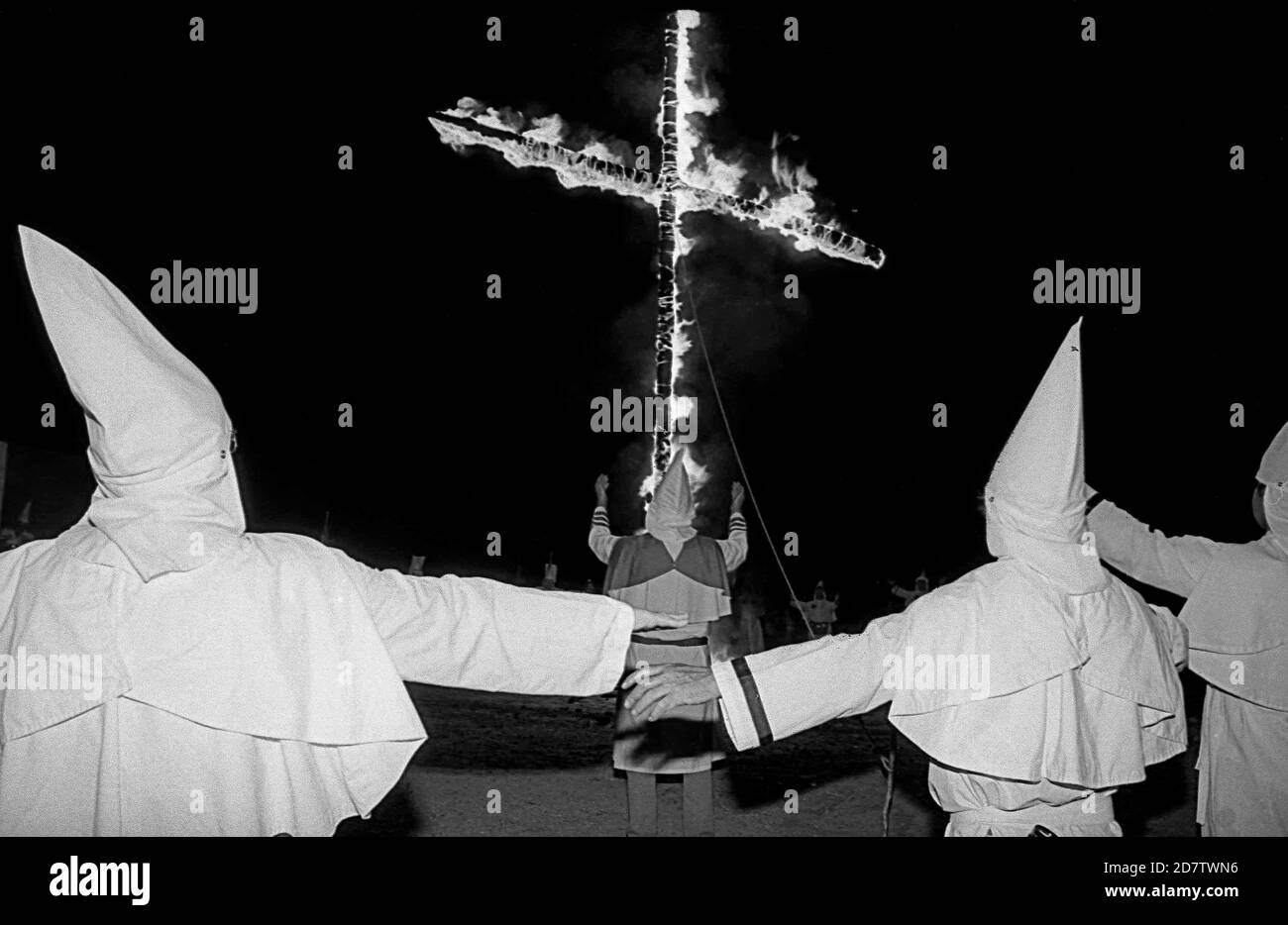 Klu Klux Klan cross burning in Georgia 1992 Stock Photo - Alamy