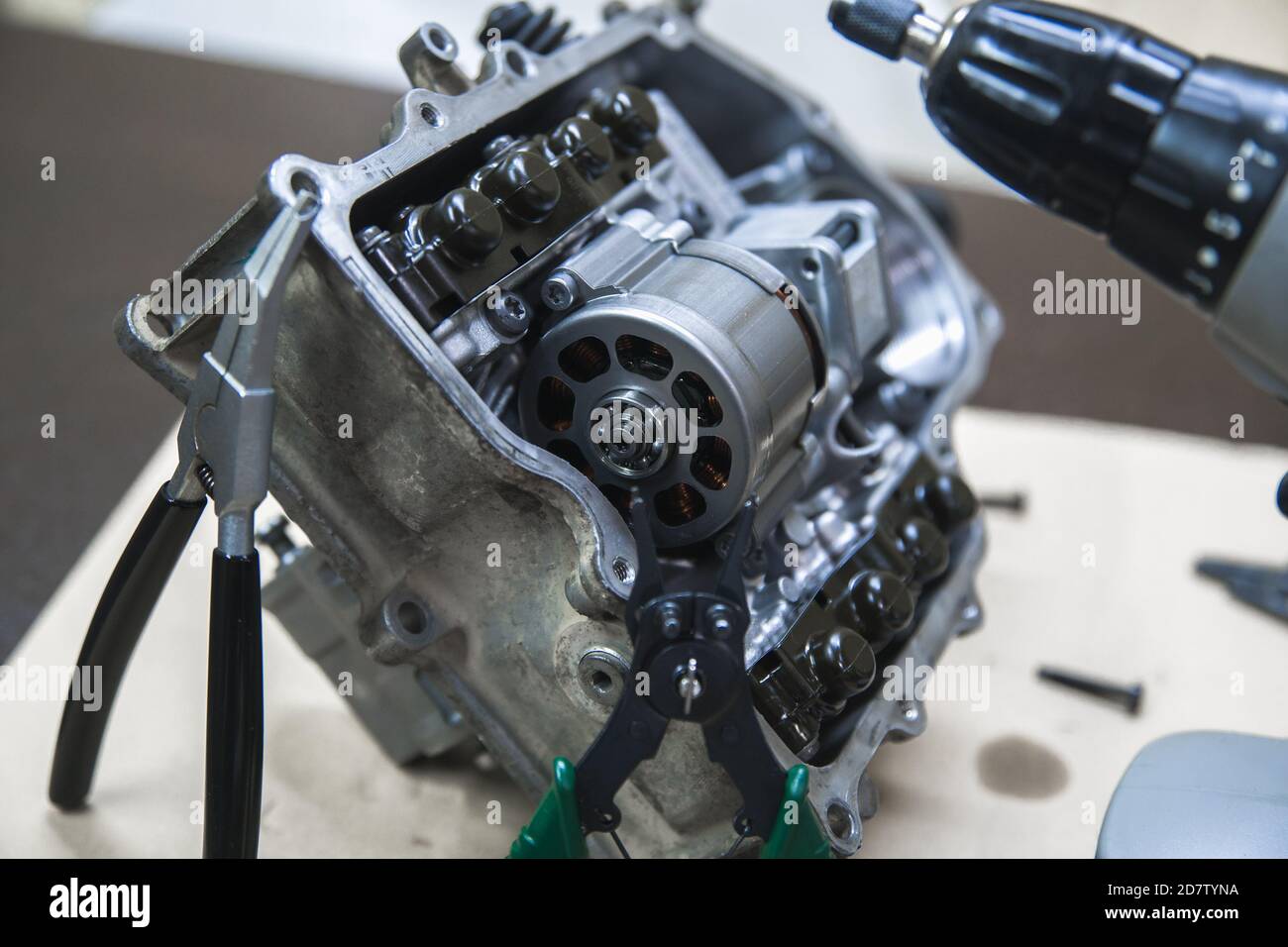 part of the automotive transmission mechatronic for DSG at shallow ...