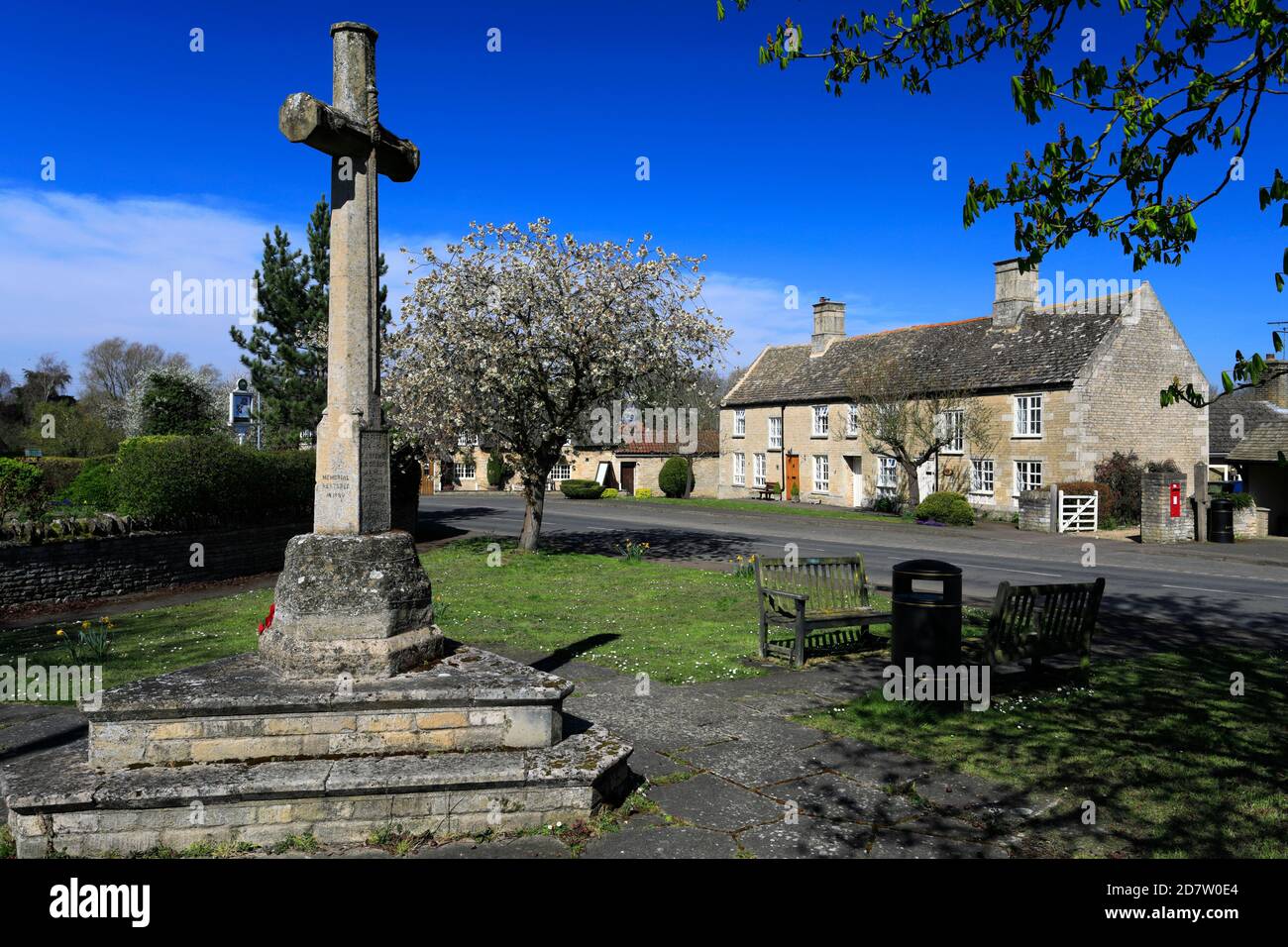 Summer; the Green Man Pub; Marholm village green; Peterborough ...