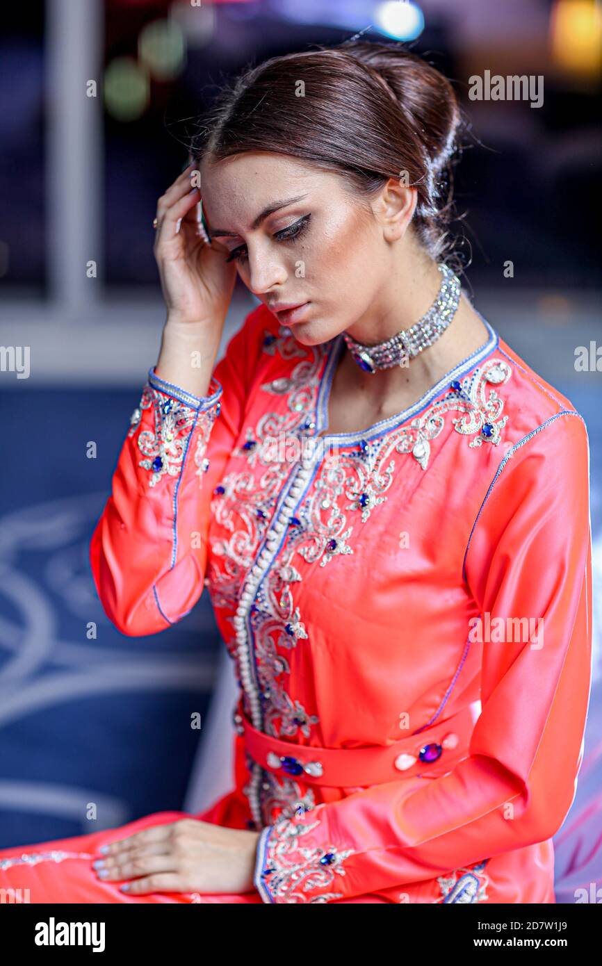 Arab Model in Arab Transitional Abaya Dress Stock Photo - Alamy