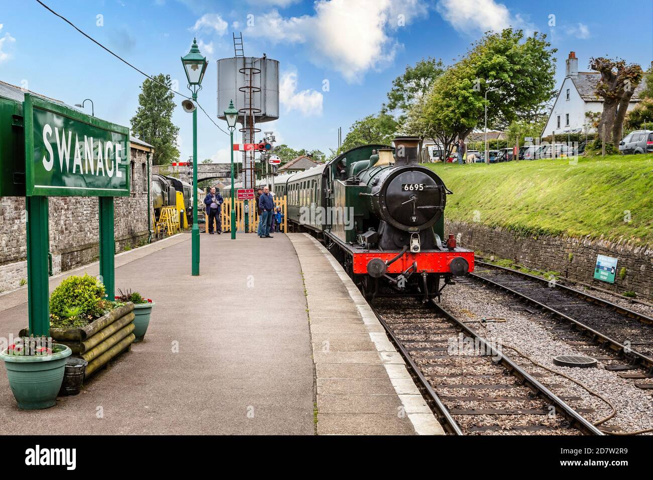 Steam locomotive 6695 pulling into Swanage station taken in Swanage ...