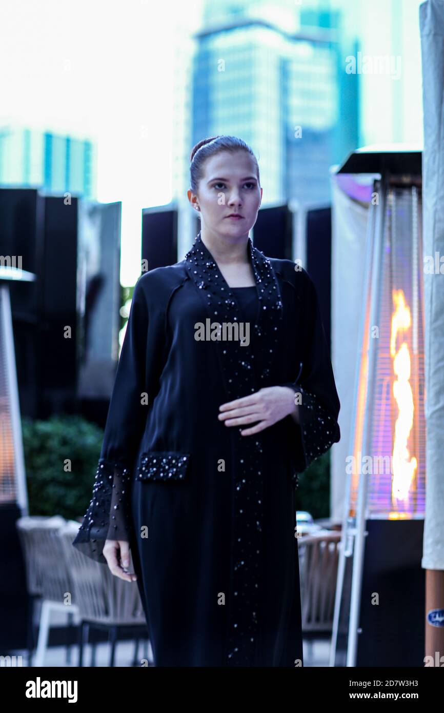 Arab Model in Arab Transitional Abaya Dress Stock Photo - Alamy