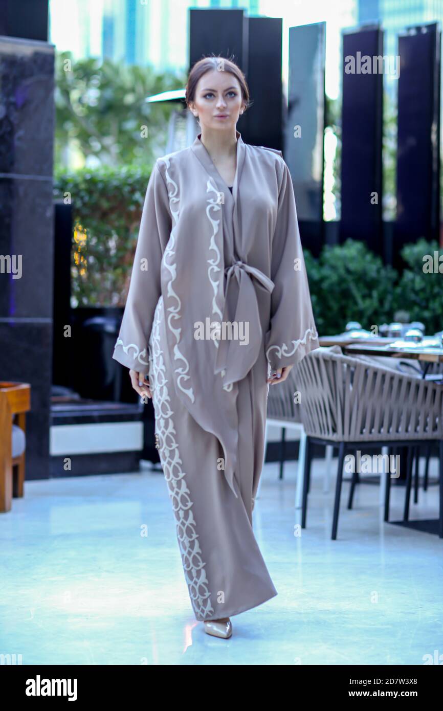 Arab Model in Arab Transitional Abaya Dress Stock Photo - Alamy