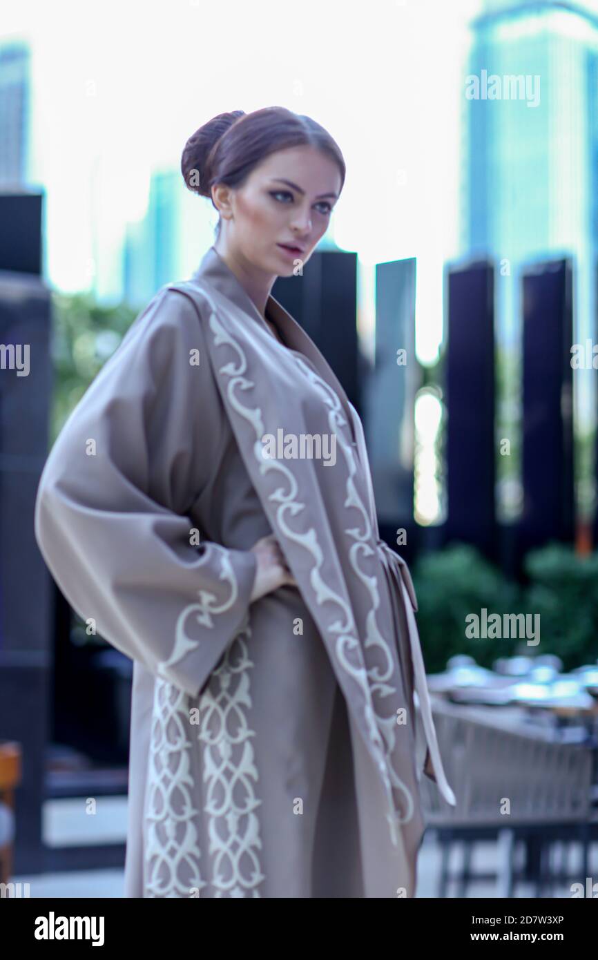 Arab Model in Arab Transitional Abaya Dress Stock Photo - Alamy