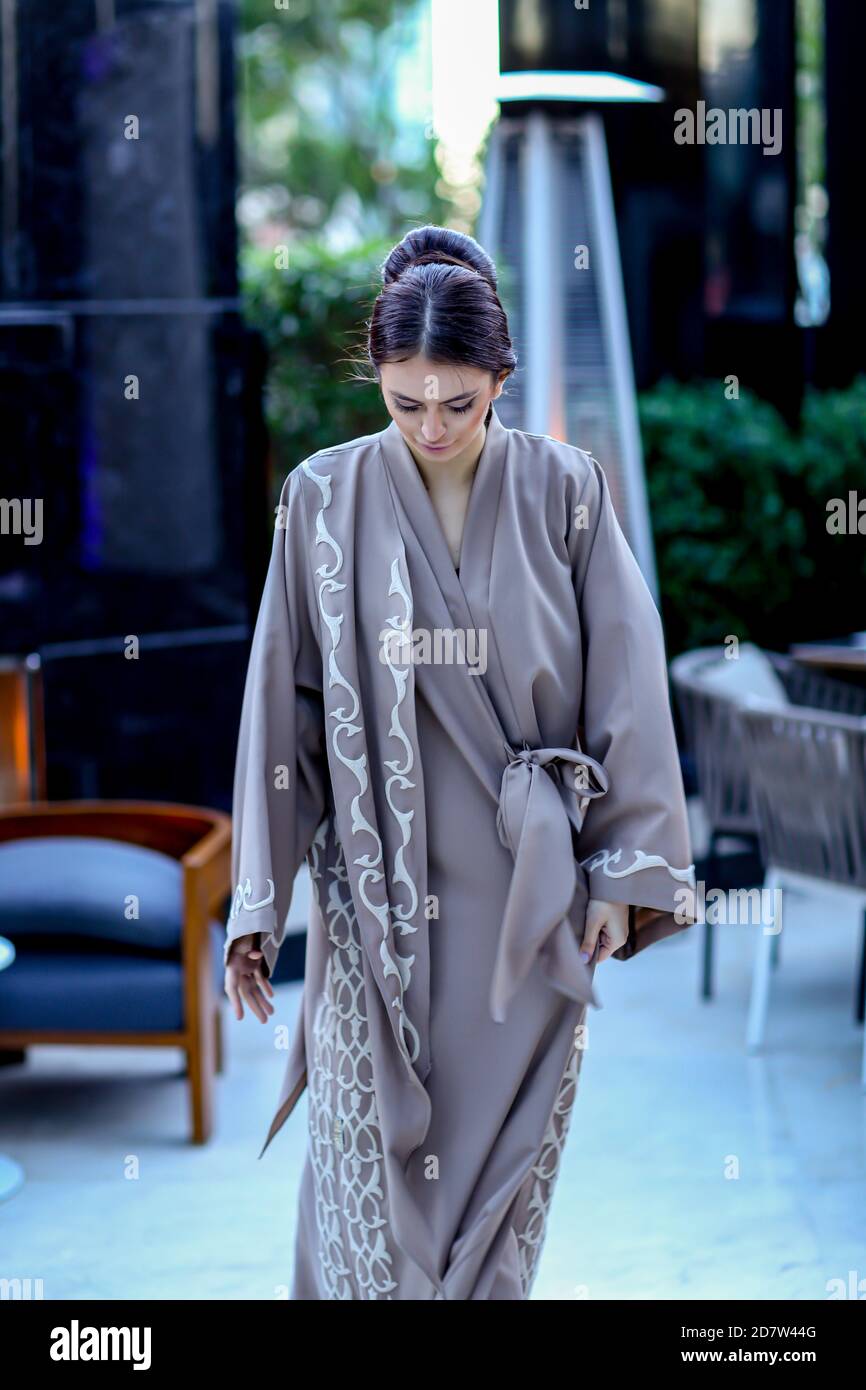 Arab Model in Arab Transitional Abaya Dress Stock Photo - Alamy