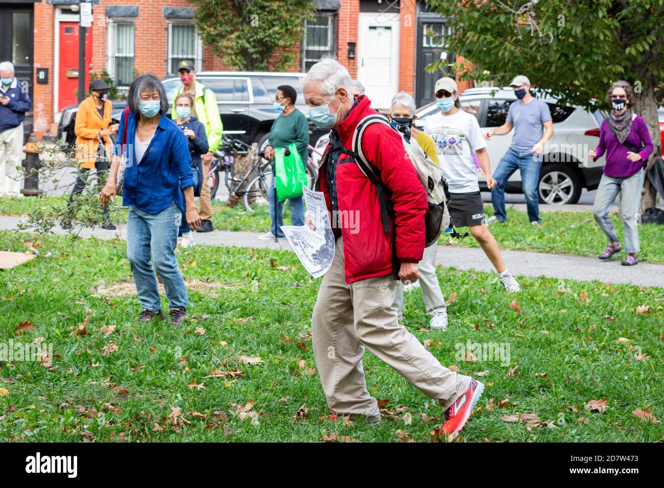 October 24, 2020. Boston, MA. About 50 activists rallied and lined ...