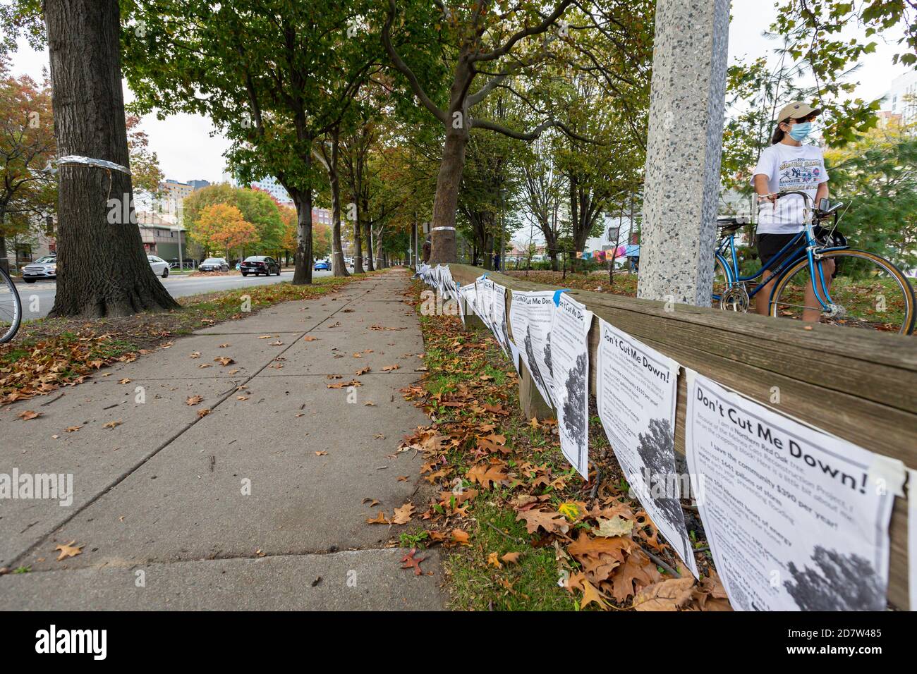 October 24, 2020. Boston, MA. About 50 activists rallied and lined ...