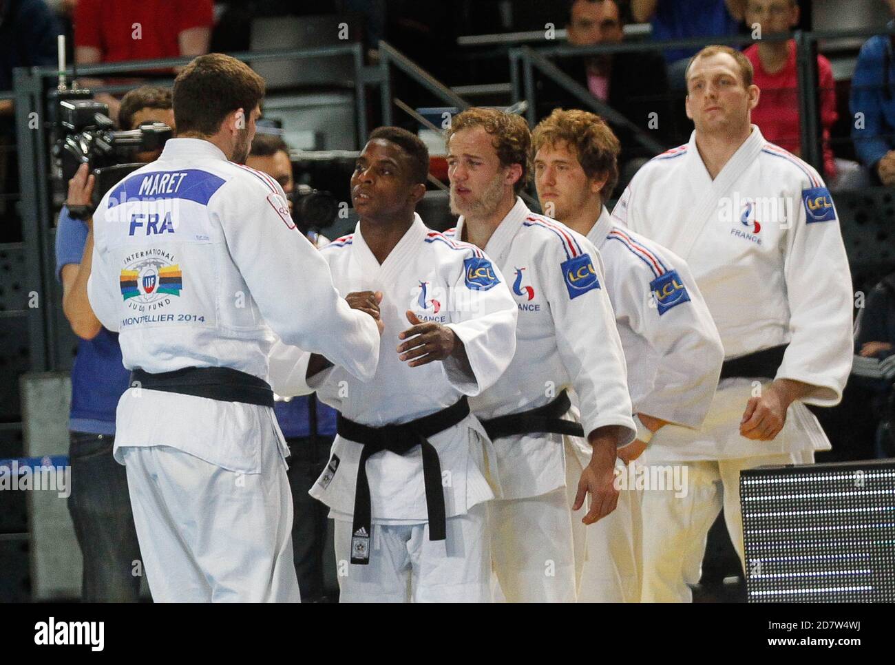 Team France during the 2014 European Senior Judo Team Championship on ...