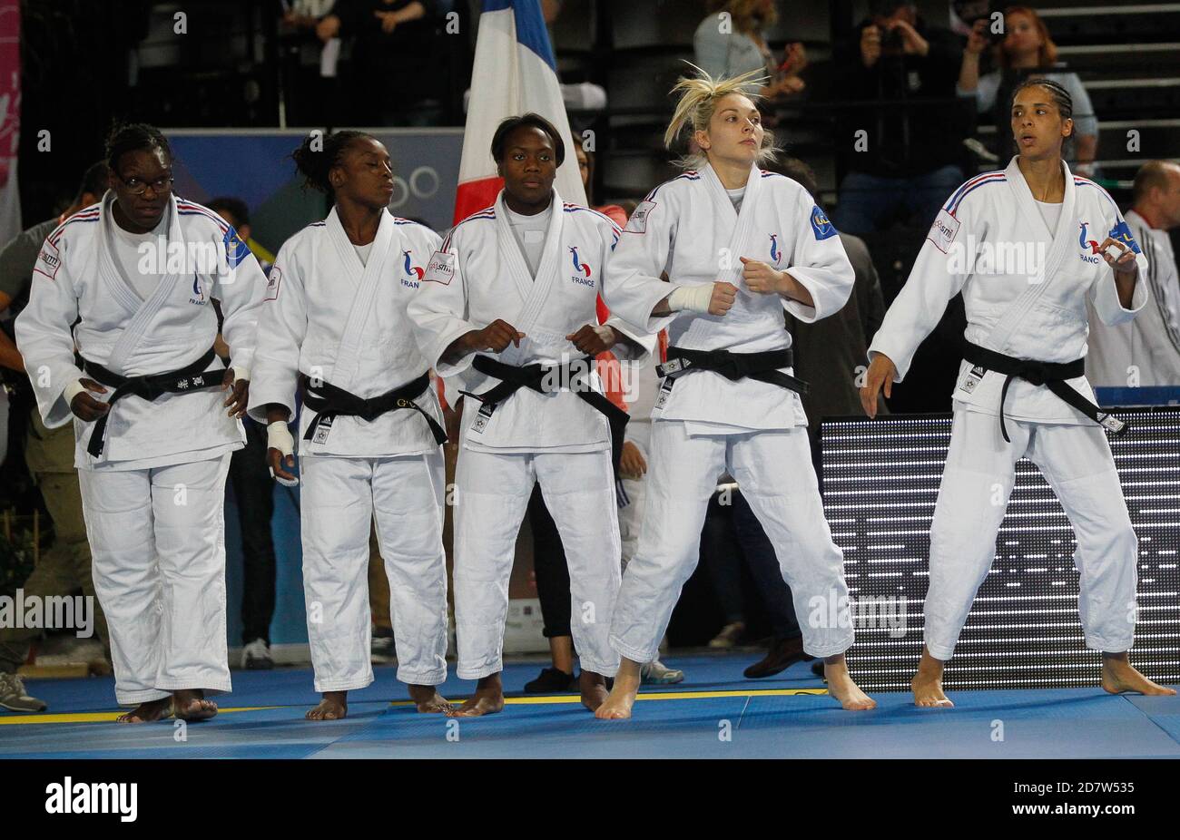 Team France during the 2014 European Senior Judo Team Championship on ...