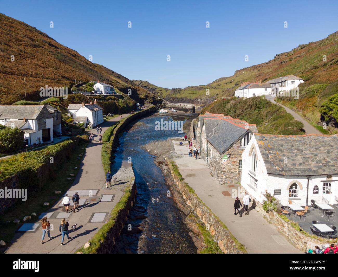 Boscastle, United Kingdom: September 29th, 2020: Elevated view of the ...