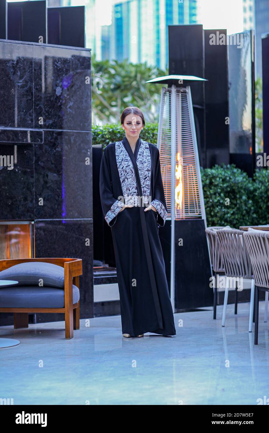 Arab Model in Arab Transitional Abaya Dress Stock Photo - Alamy