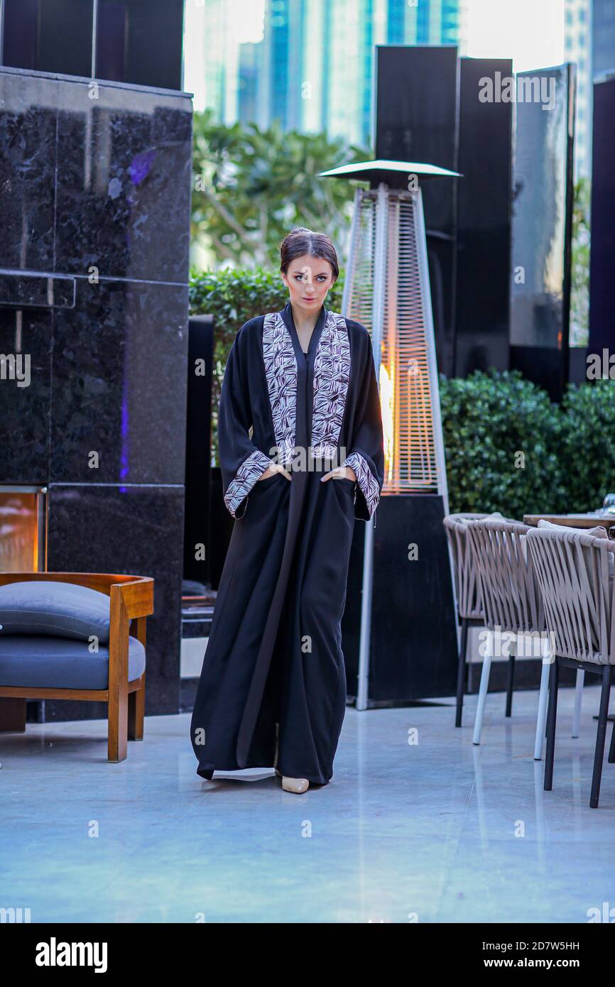 Arab Model in Arab Transitional Abaya Dress Stock Photo - Alamy