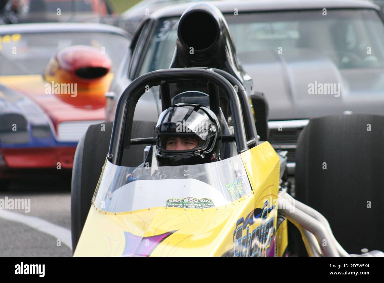 Drivers in line to get staging lanes. Then it's to the line for a ...