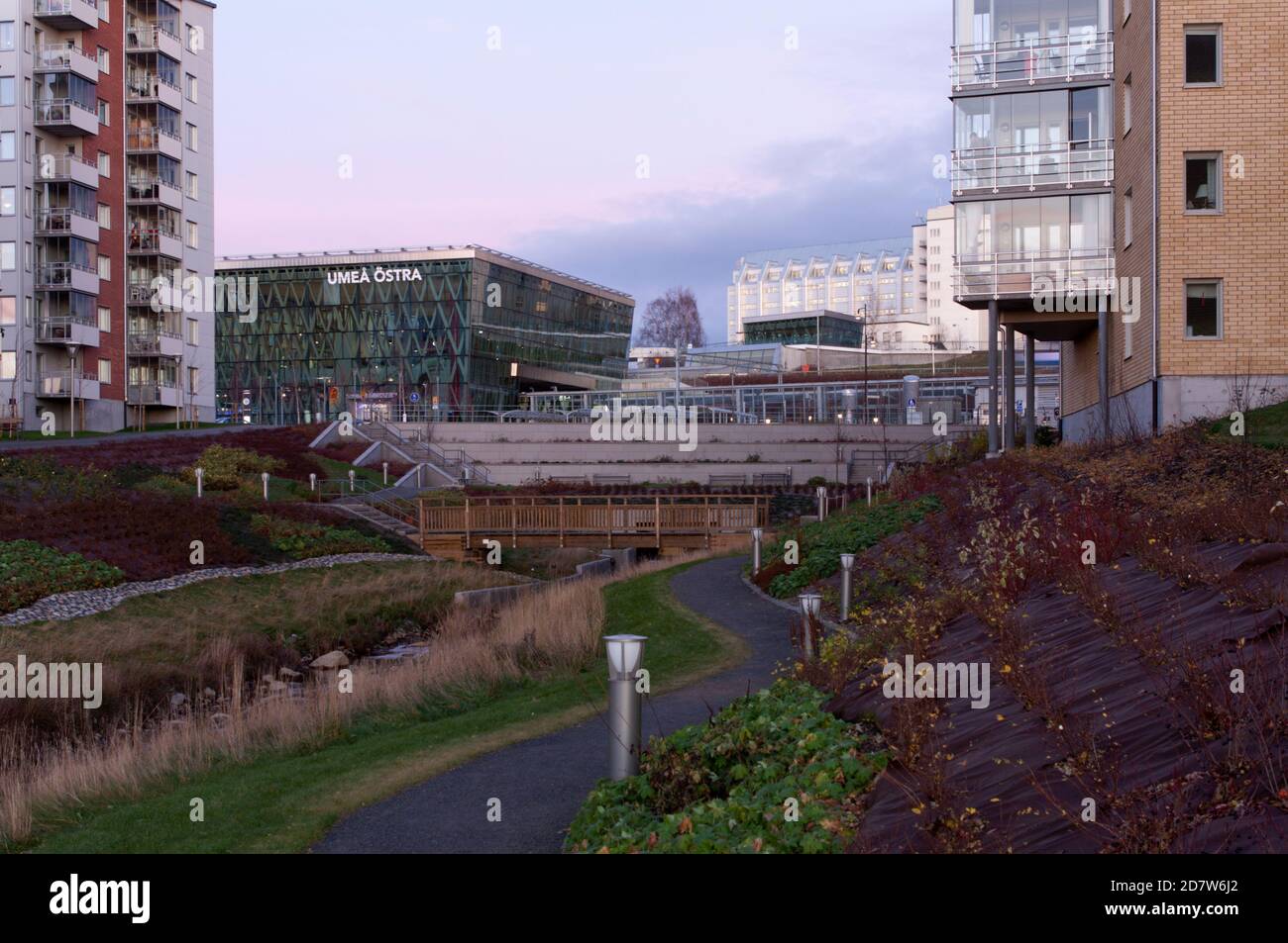 UMEA, SWEDEN ON NOVEMBER 15, 2015. Block of modern, newly built area ...