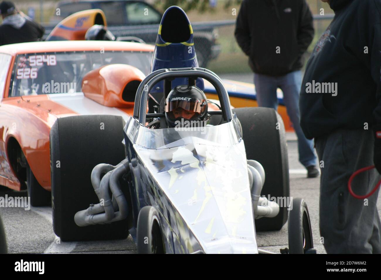 Drivers in line to get staging lanes. Then it's to the line for a ...