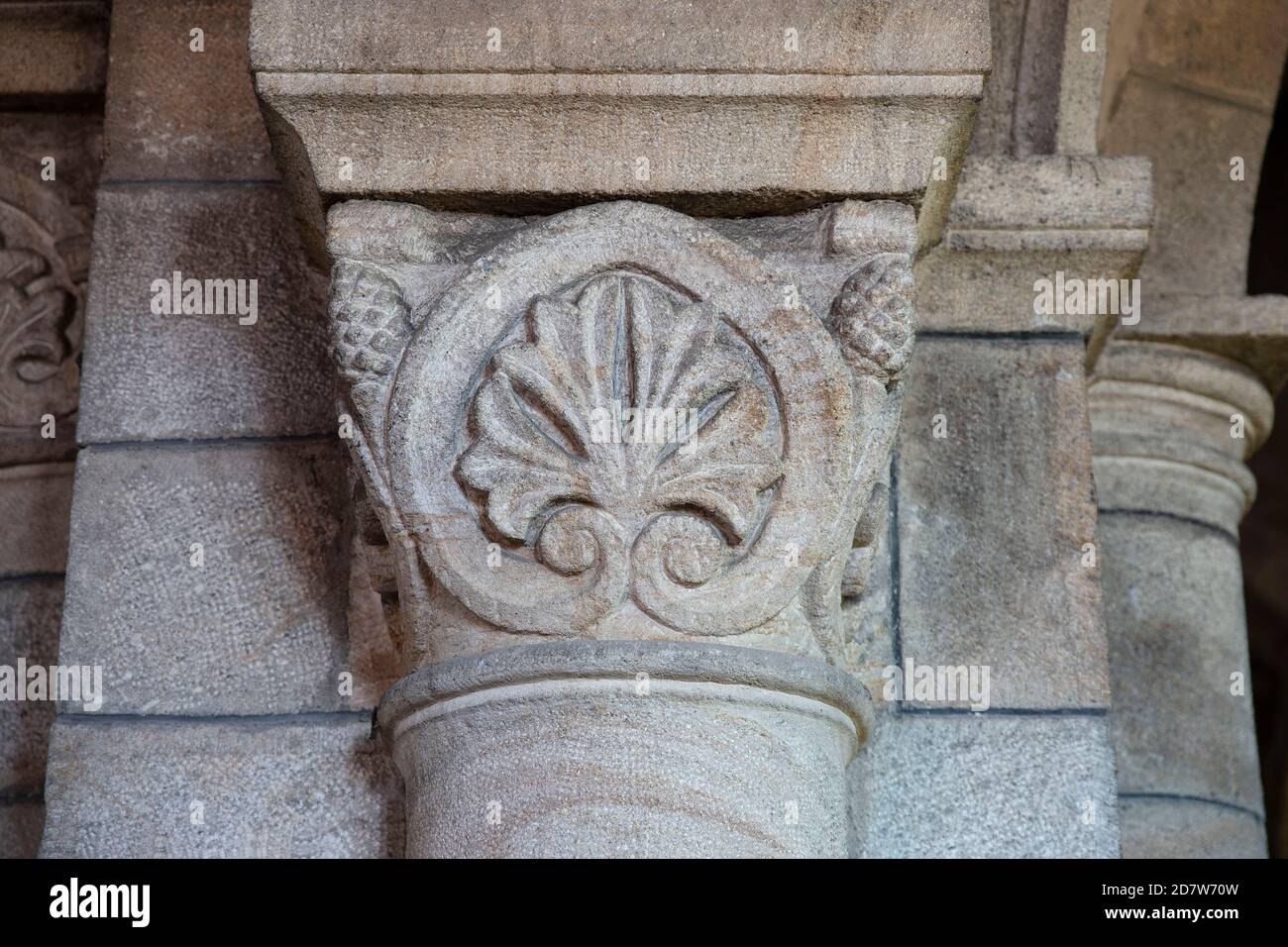 Old column capital in a church in France Stock Photo - Alamy