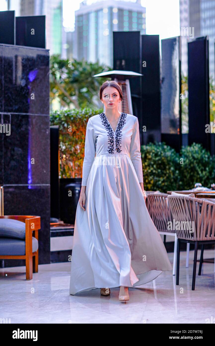 Arab Model in Arab Transitional Abaya Dress Stock Photo - Alamy