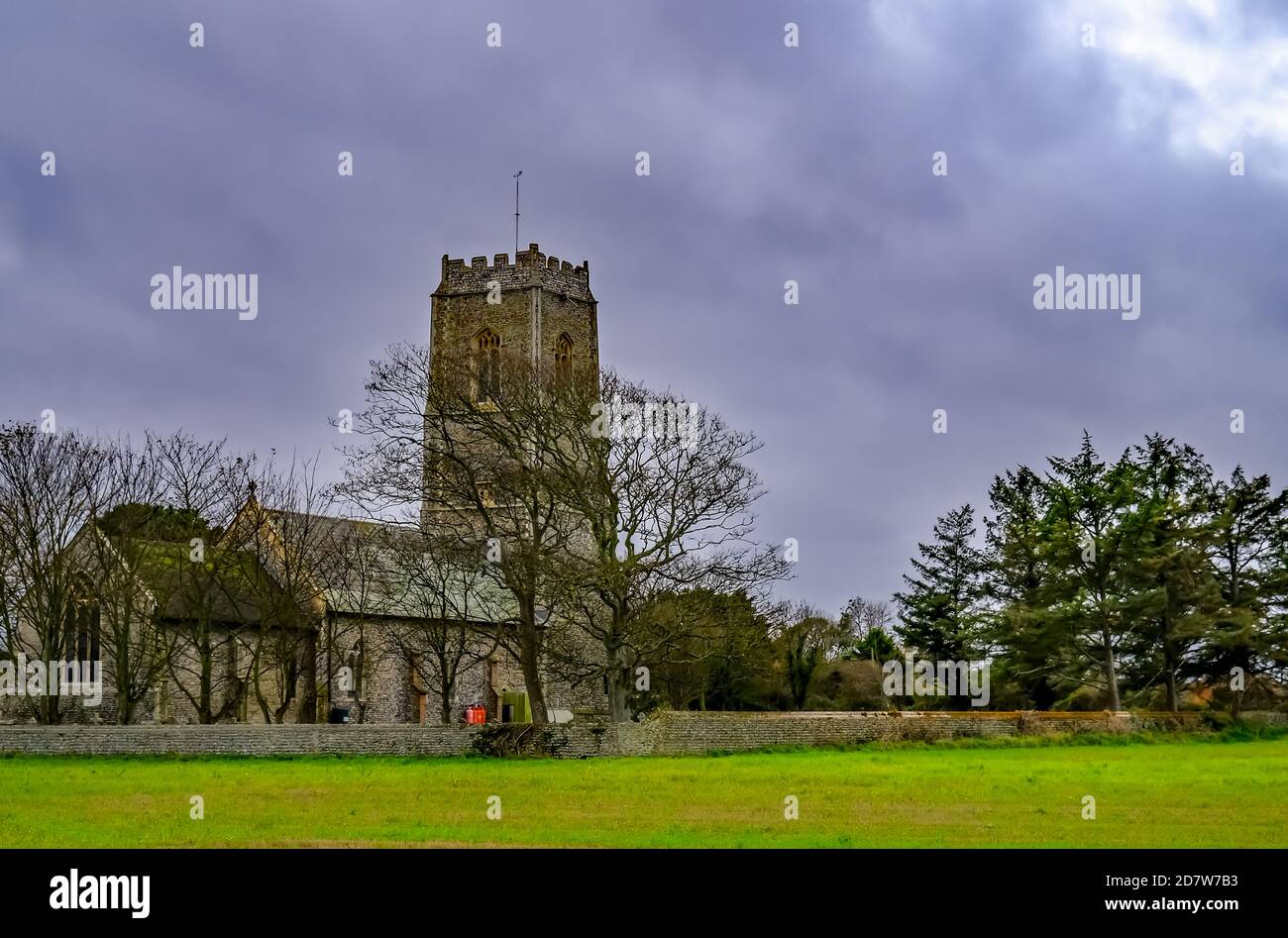 St Andrews Church in the Norfolk village of Bacton on Sea Stock Photo ...