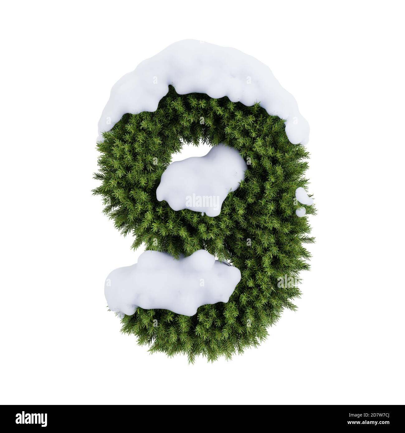 Christmas alphabet ABC digit number 9 nine font. Christmas tree ...