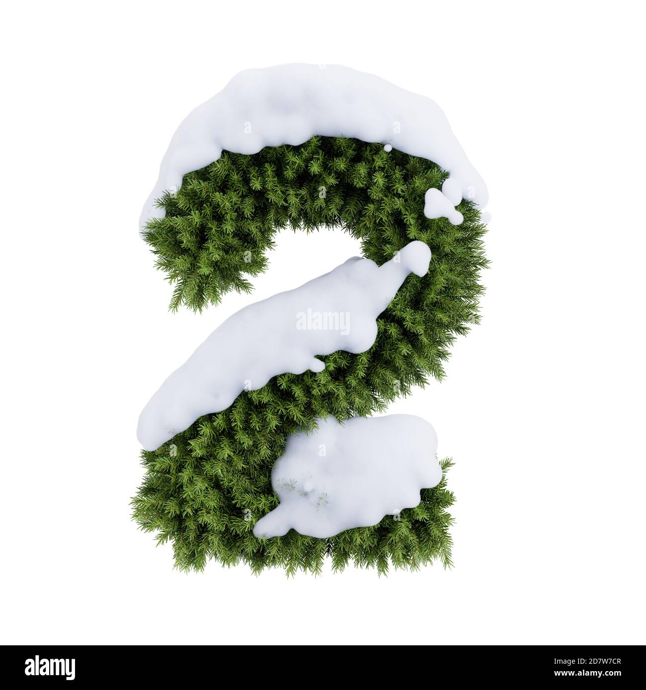 Christmas alphabet ABC digit number 2 two font with snow. Christmas ...