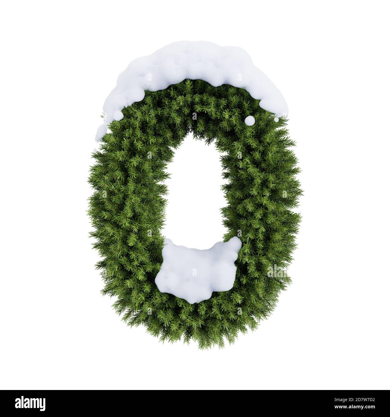 Christmas alphabet ABC digit number 0 zero null font. Christmas tree ...
