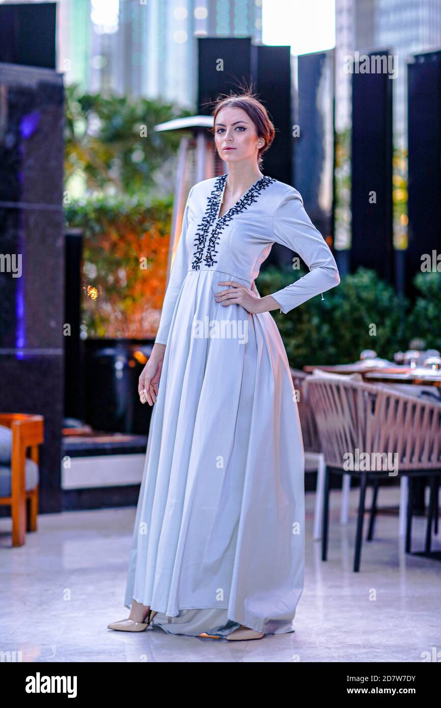 Arab Model in Arab Transitional Abaya Dress Stock Photo - Alamy