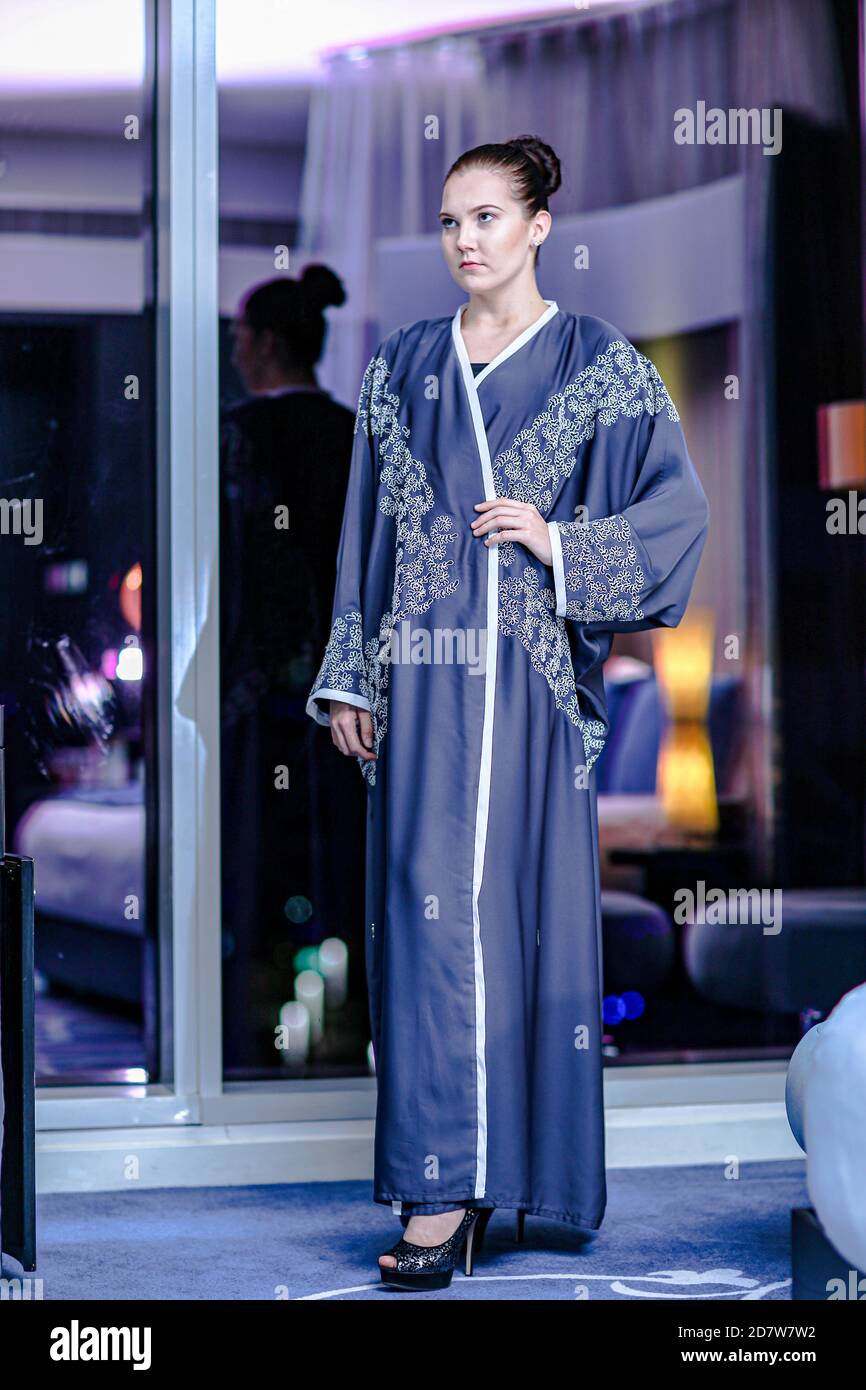 Arab Model in Arab Transitional Abaya Dress Stock Photo - Alamy